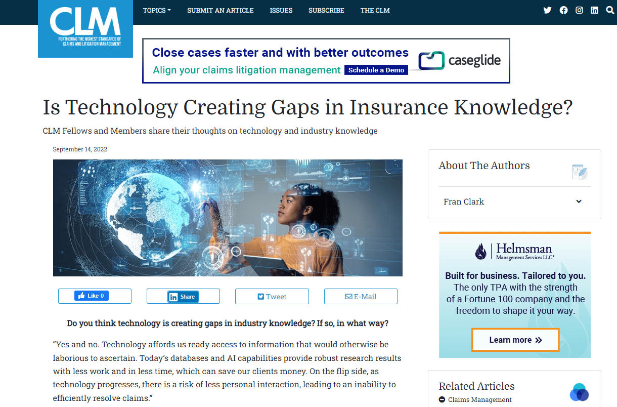 Is Technology Creating Gaps in Insurance Knowledge? - Gallagher Bassett