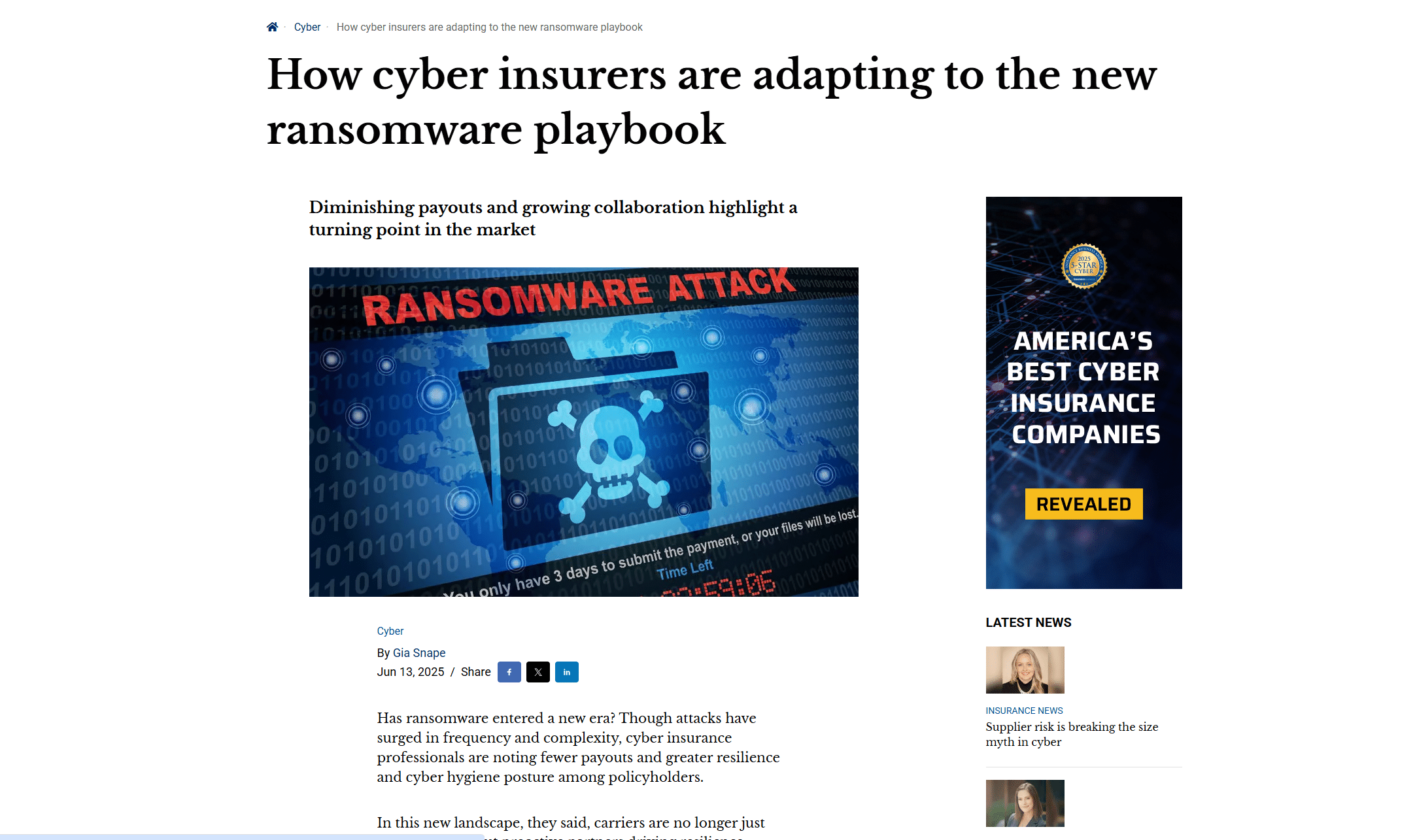 How cyber insurers are adapting to the new ransomware playbook ...